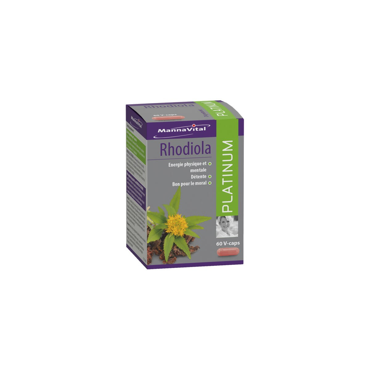 Rhodiola Platinum (Extrait standardisé) 60 capslues - Mannavital