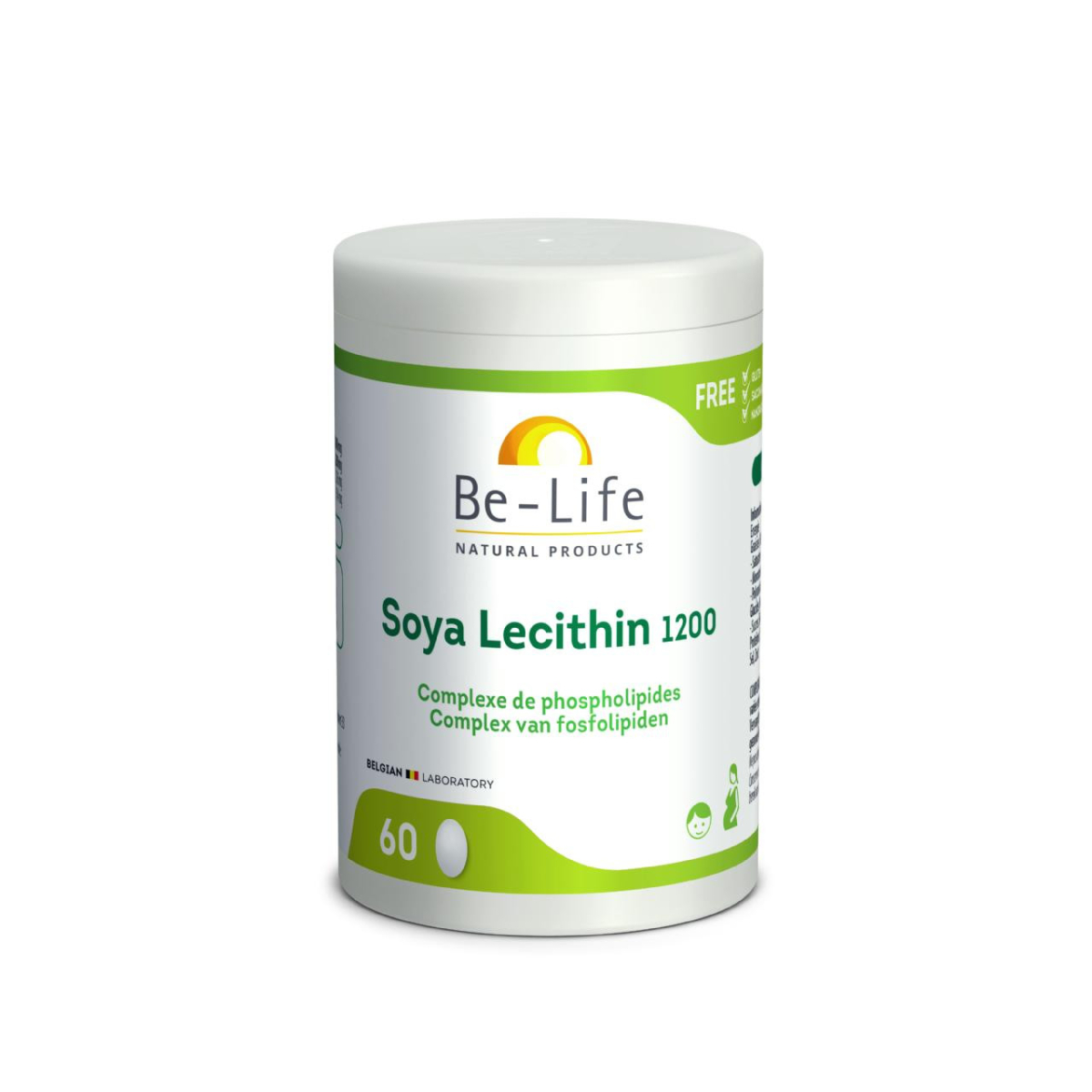 Soya Lecithin 1200 60 gélules be-Life, belife, biolife et bio-life