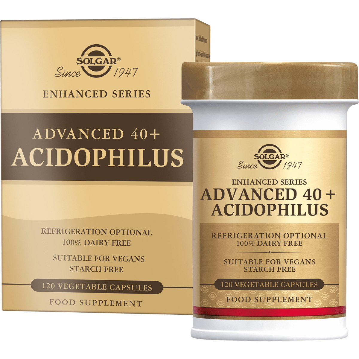 Advanced 40+ Acidophilus zuivelvrij 120 capsules. groenten -Zonnebloem