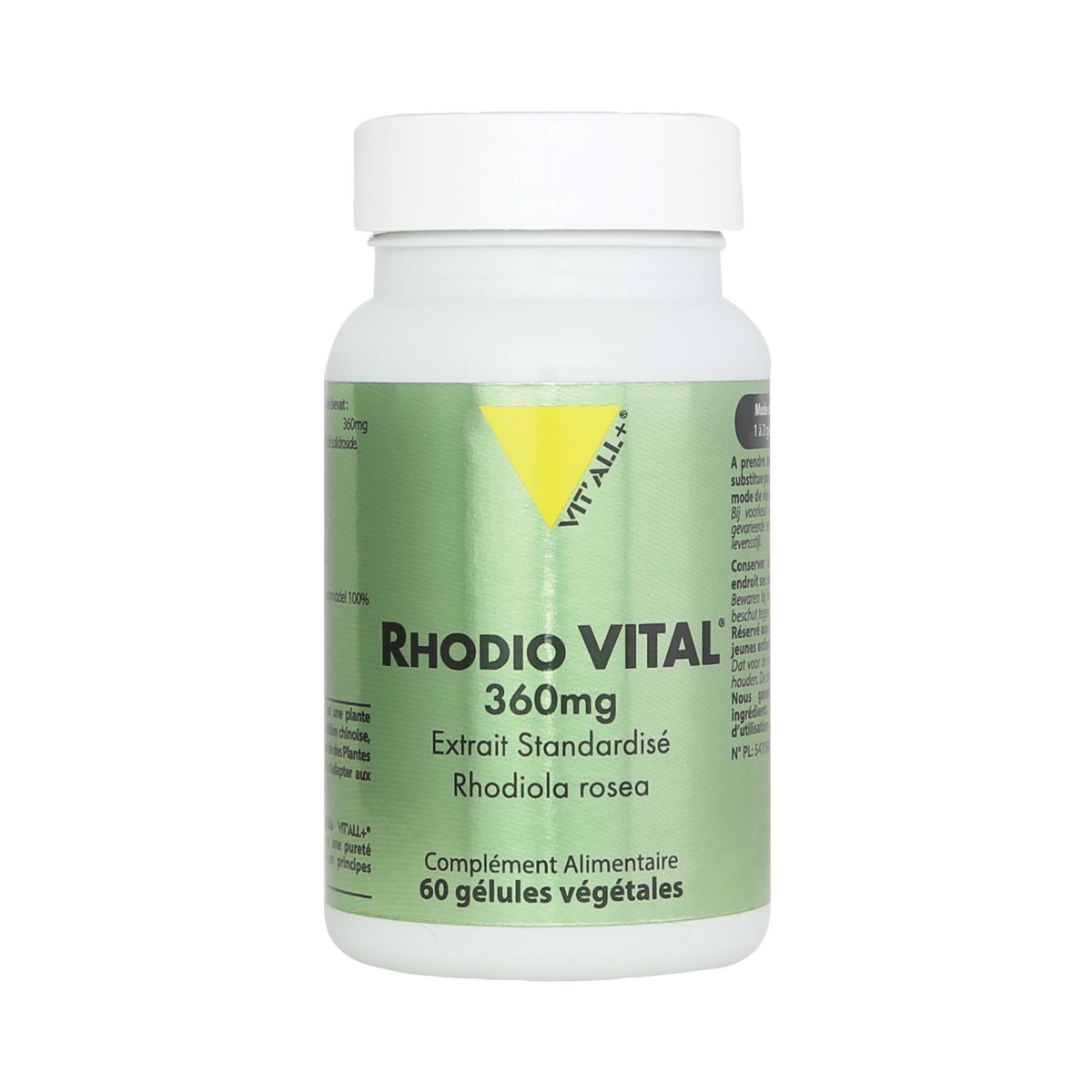 Rhodio Vital (Rhodiola) Extrait Standardisé 360mg 60 gélules - Vitall+