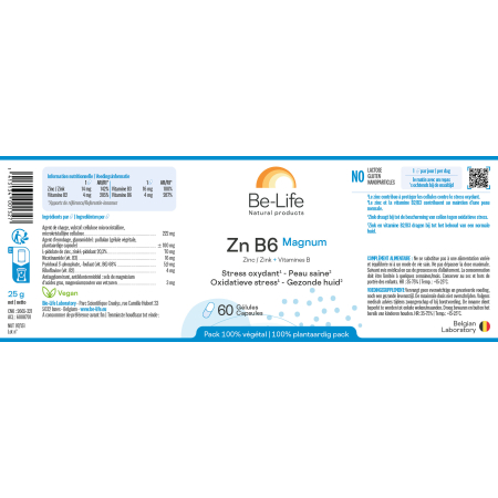 Zinc (Zn) B6 Magnum 60 gélules - Be-Life