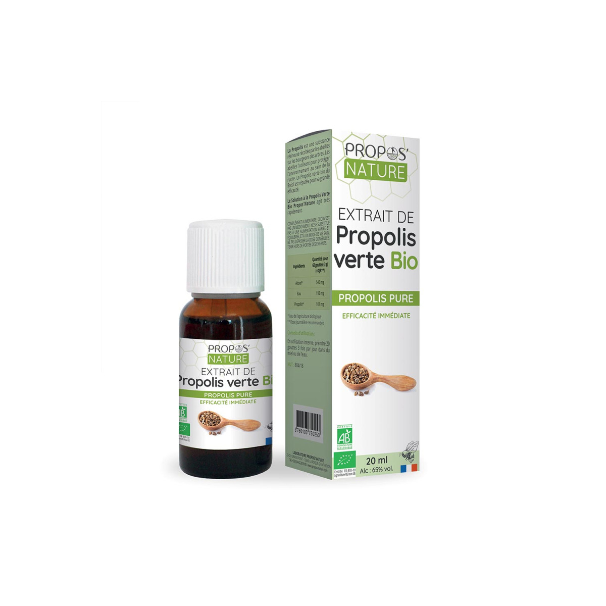 Biologische Groene Propolis Moedertinctuur 20 ml - Propos'nature